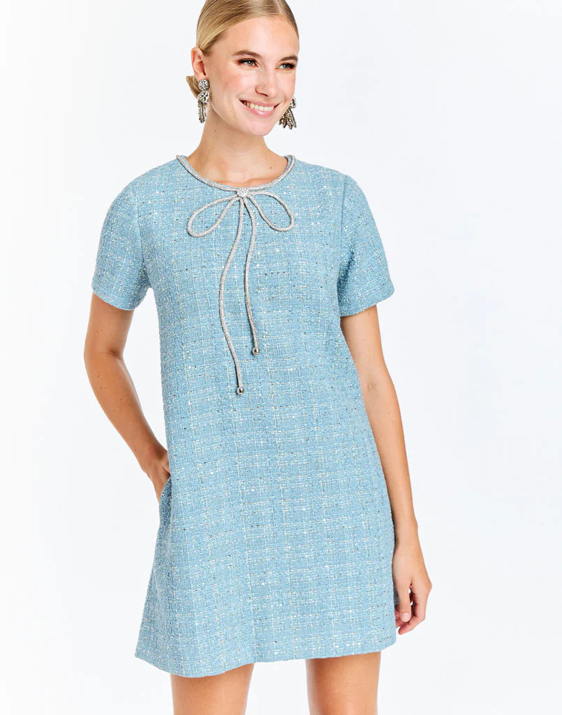 Mestiza Ainslee Mini Dress - Periwinkle Metallic Tweed – Batik Chicago