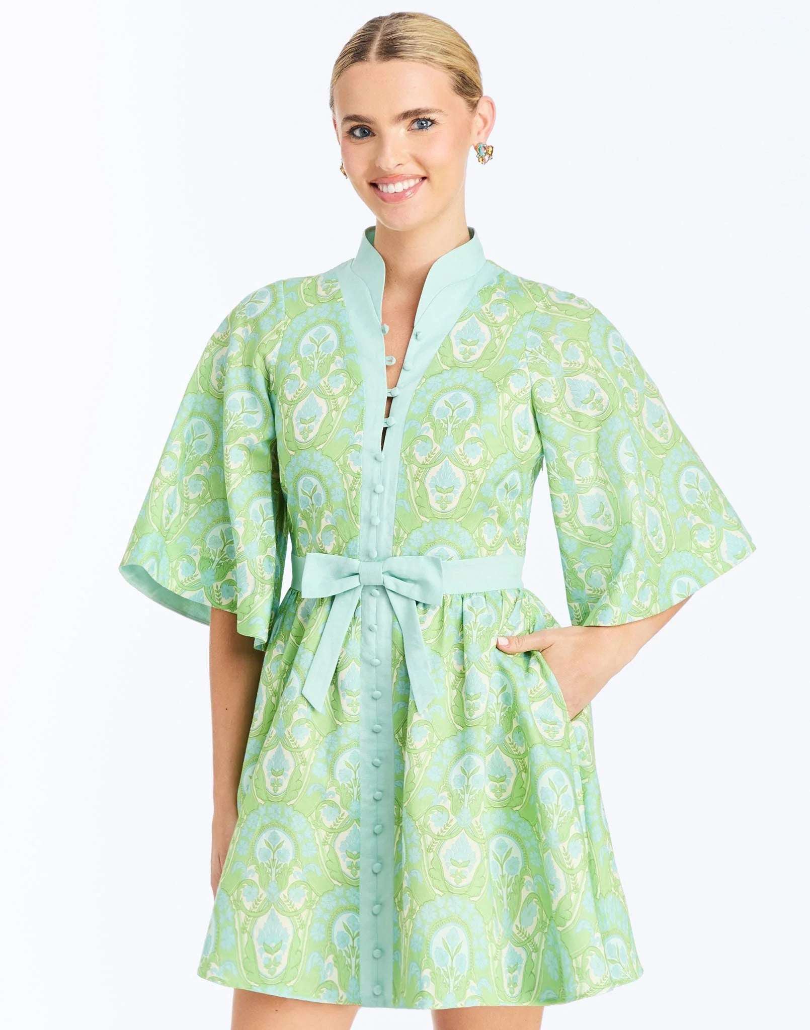 Mestiza Carmen Mini Dress - Trellis Verte – Batik Chicago